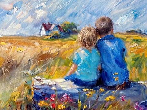 "Secrets to Easy Landscape Painting: Acrylic Tutorial - Kids on a Log" #landscapepainting