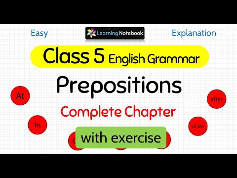Class 5 Preposition । Class 5 English grammar Preposition