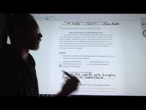 Intended Audience Paragraph Three Review