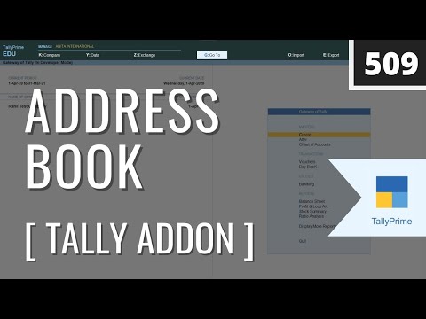 Most Powerful Address Book in Tally Prime | Export Customer Mobile & Email to Excel | Buy 9796504444