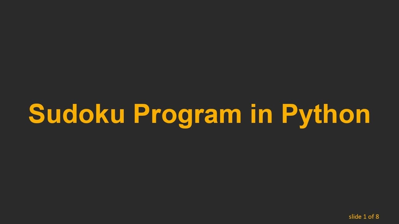 Sudoku Program in Python