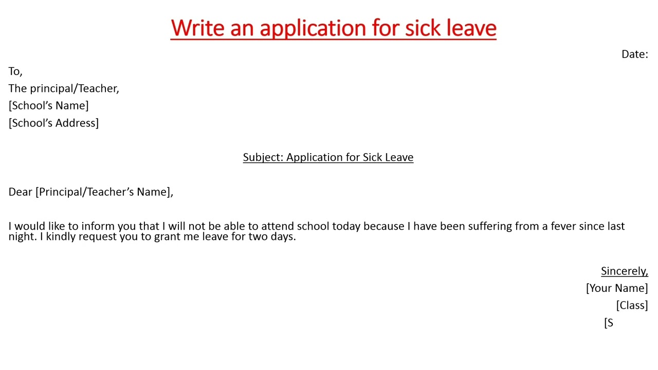 How to Write a Sick Leave Application: Step-by-Step Guide