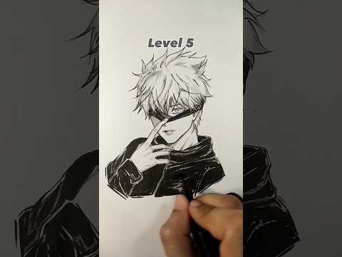What level are you? 😳 #shorts #animedrawing #jujutsukaisen #gojo