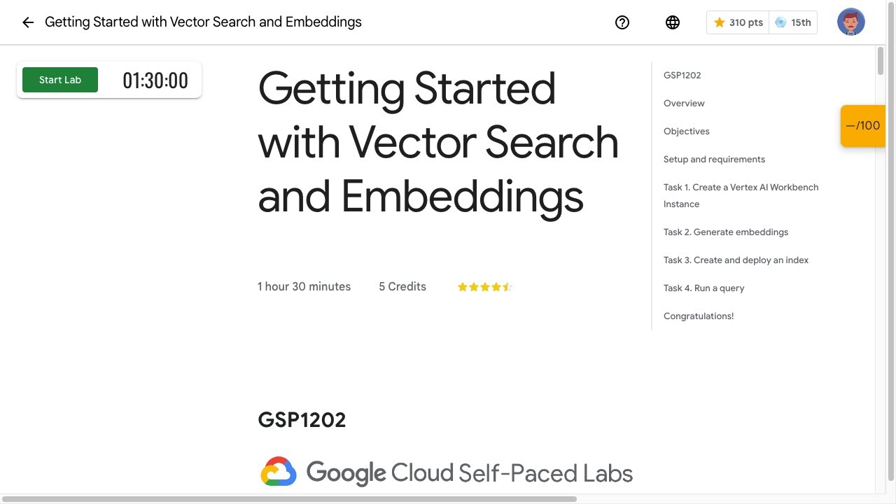 Getting Started with Vector Search and Embeddings GSP1202