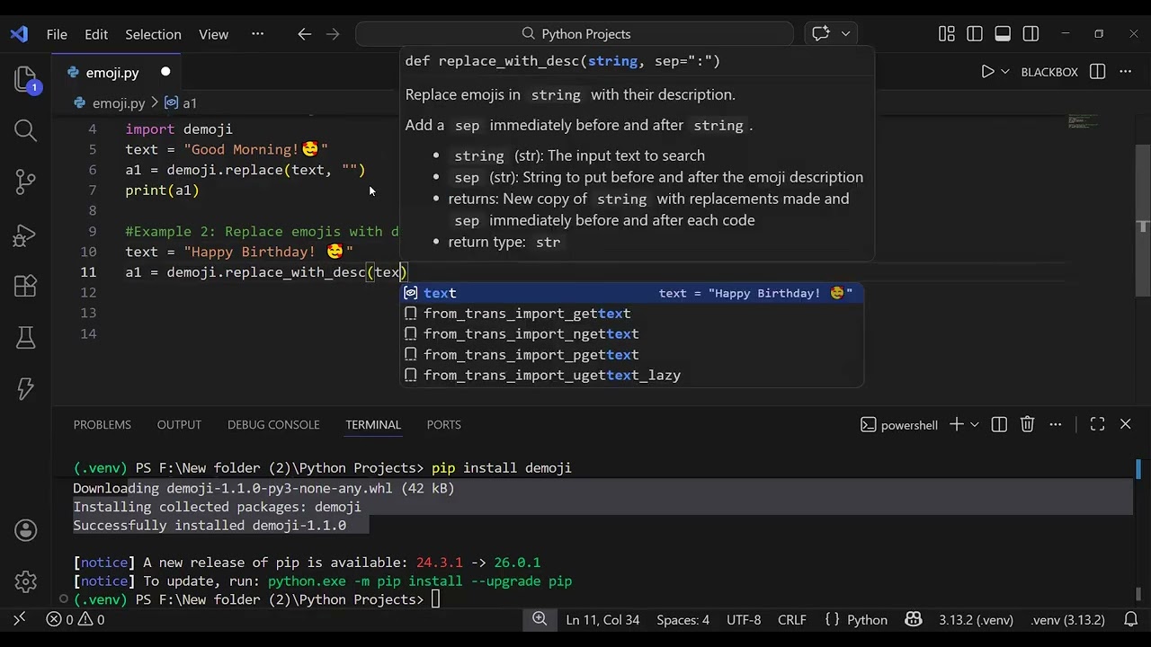 (23) Python Project: Converting Emoji in Python