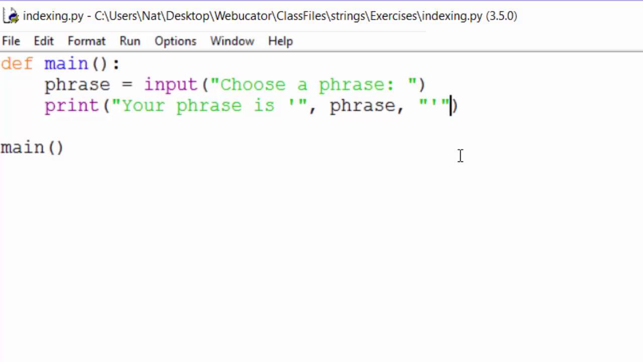 Python String Indexing