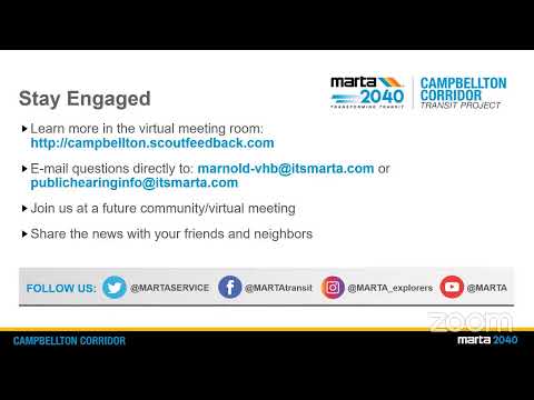 Campbellton Corridor Transit Project Update Virtual Public Meeting