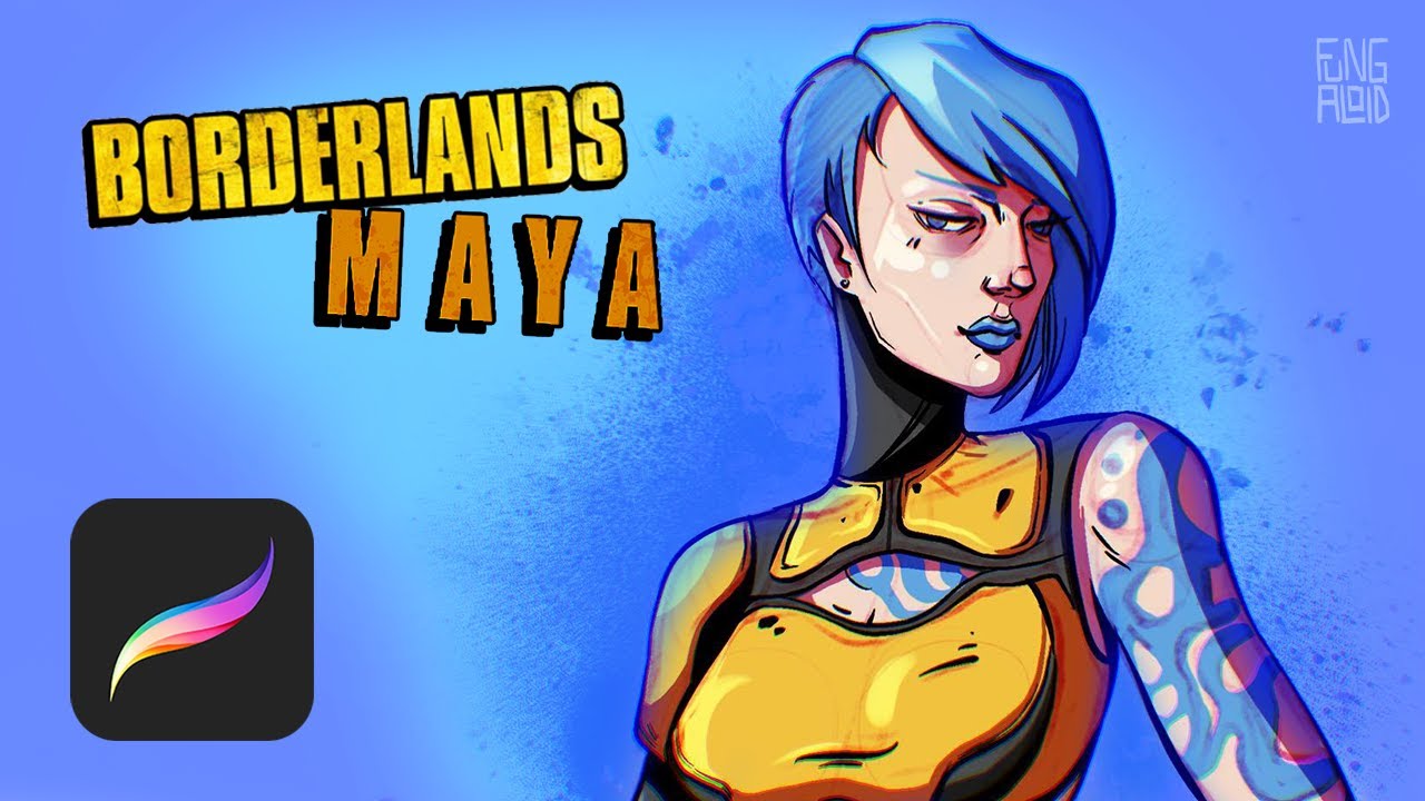 Procreate time lapse - Maya - Borderlands Fan Art