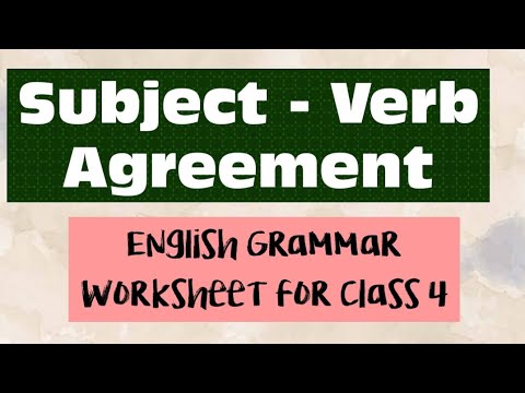 #english Grammar Worksheet for Class 4 l Subject - Verb Agreement