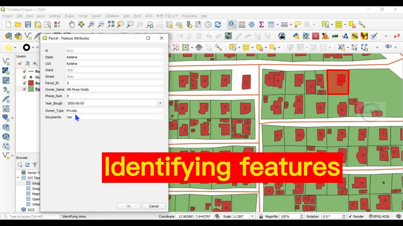 Identifying features in QGIS using identify tool