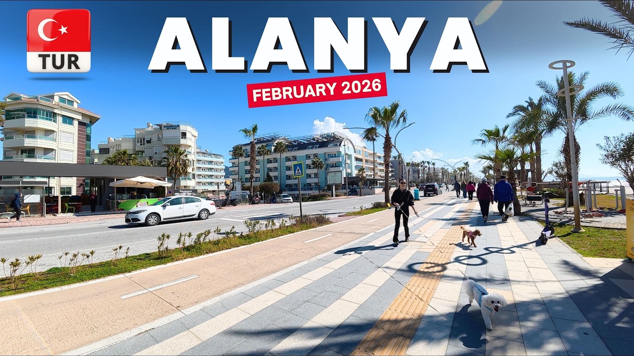 Alanya Oba & Cumhuriyet Beach Walk | Antalya Turkey | February 2026 [4K HD]
