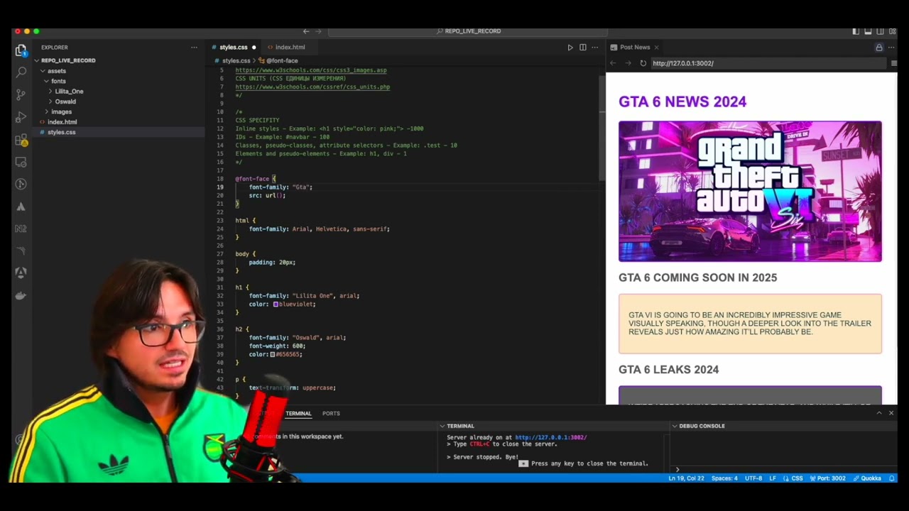 HACKER BASE #3 | HTML CSS | CUSTOM FONTS