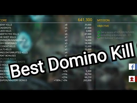 Hitman Sniper : Get a Score of 6,25,000 including Domino kill and Kill Baltasar Cabasso (Chepeter 3)
