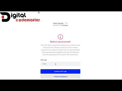 ONLINE BANKING WITH SMS, OTP, IMF, COT, SWIFT CODE , CRYPTO AND MANY MORE