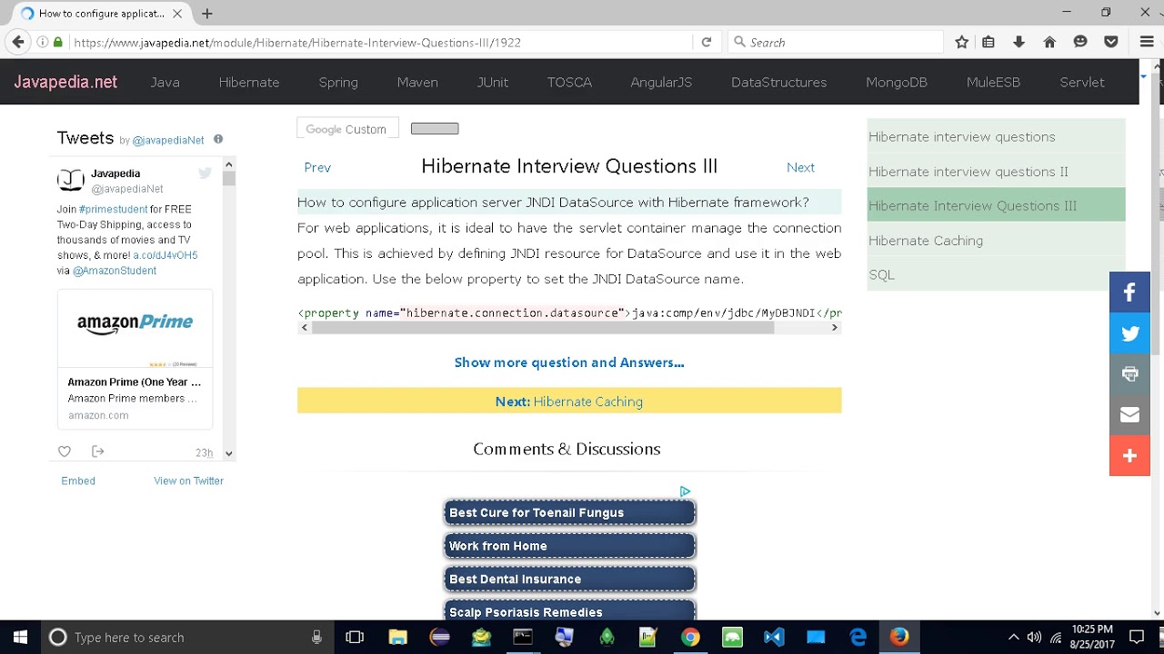 How to configure application server JNDI DataSource with Hibernate framework? | javapedia.net