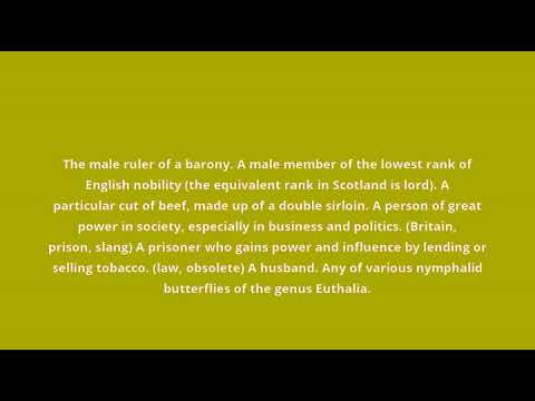 what is the meaning of baron