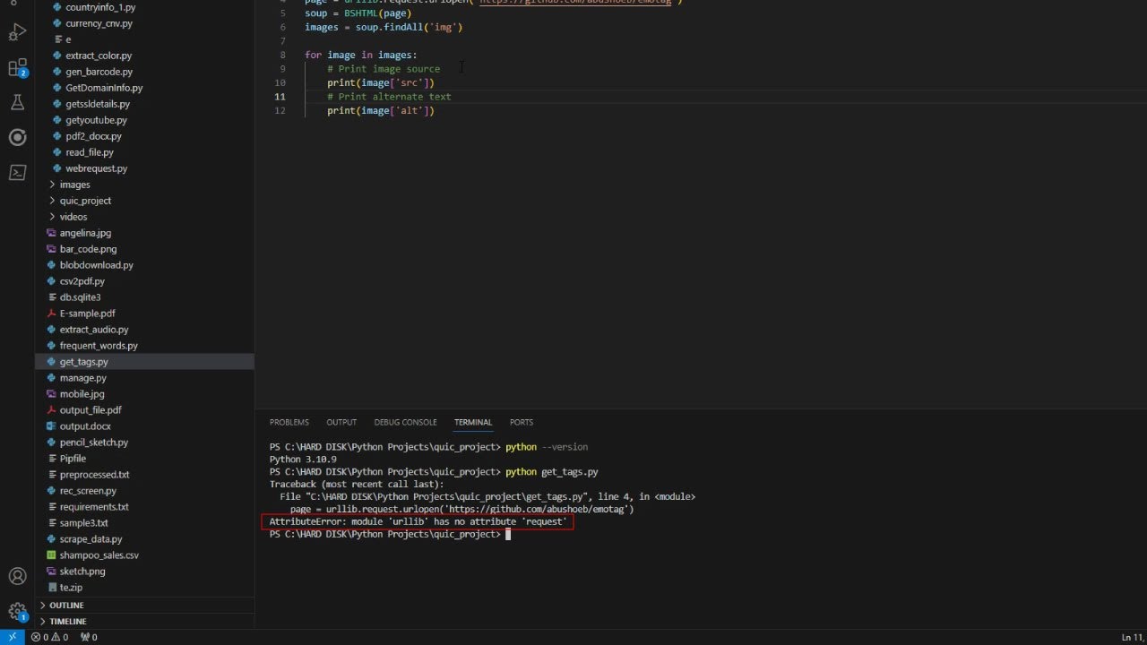 AttributeError: module 'urllib' has no attribute 'request' - Python
