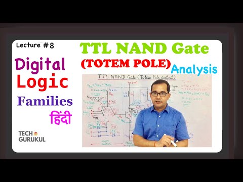 8. TTL NAND Gate (Totem Pole Output) Analysis in Hindi | TECH GURUKUL By Dinesh Arya