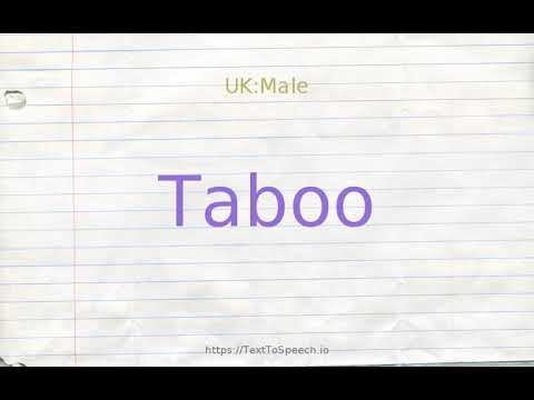 How to pronounce taboo