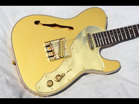 Video! Thinline Telecaster HH 2024 Gold Lightweight DiMarzio | Reverb