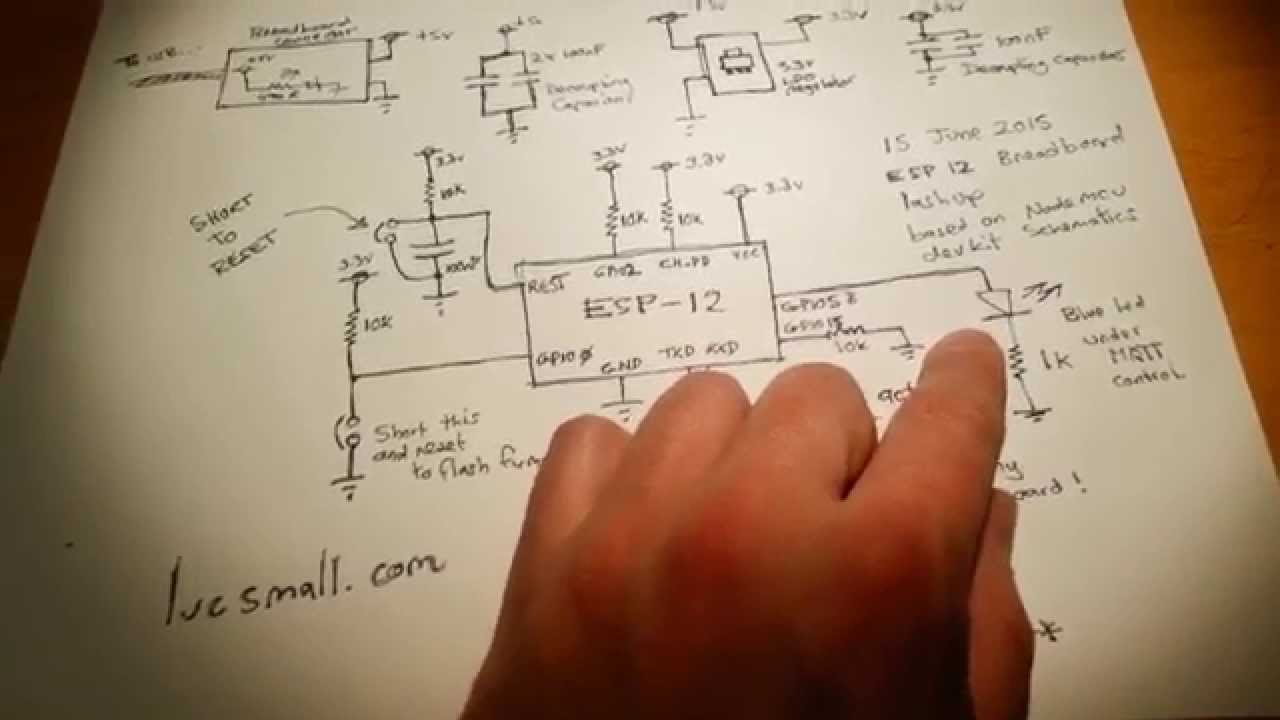 Wiring up a DIY ESP-12 (ESP8266) Breakout Board