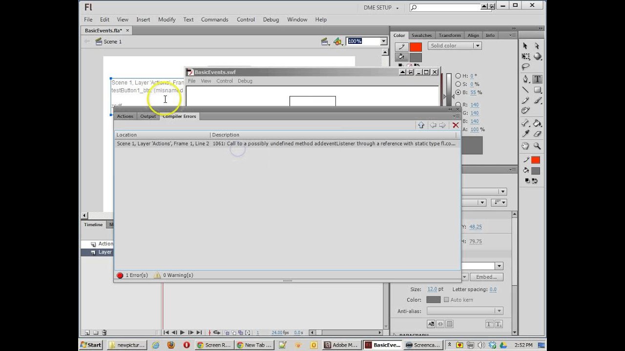 Basic Events with Actionscript 3, part2, ErrorCodes