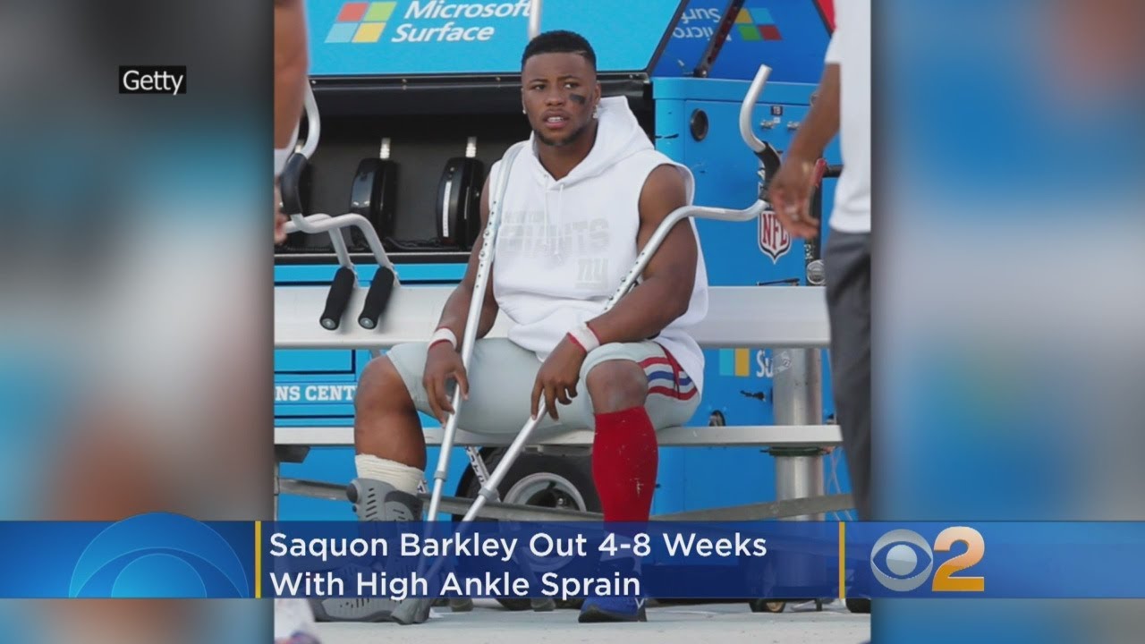 Giants’ Barkley Out 4-8 Weeks With High-Ankle Sprain