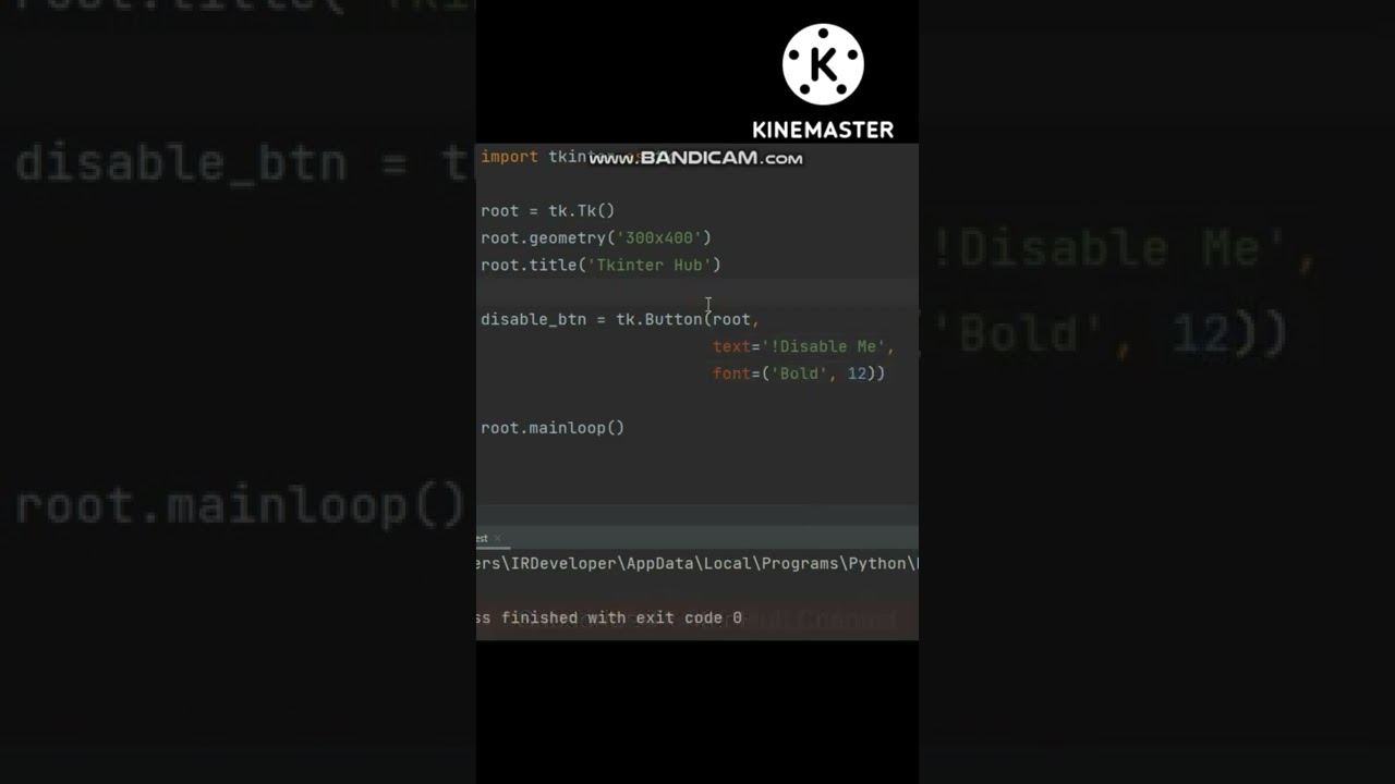 Disable Tkinter Window @tkinterhub