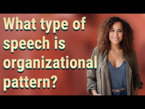 What type of speech is organizational pattern?