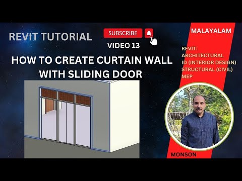 REVIT ARCHITECTURAL- EP 8# CURTAIN WALL WITH SLIDING DOOR