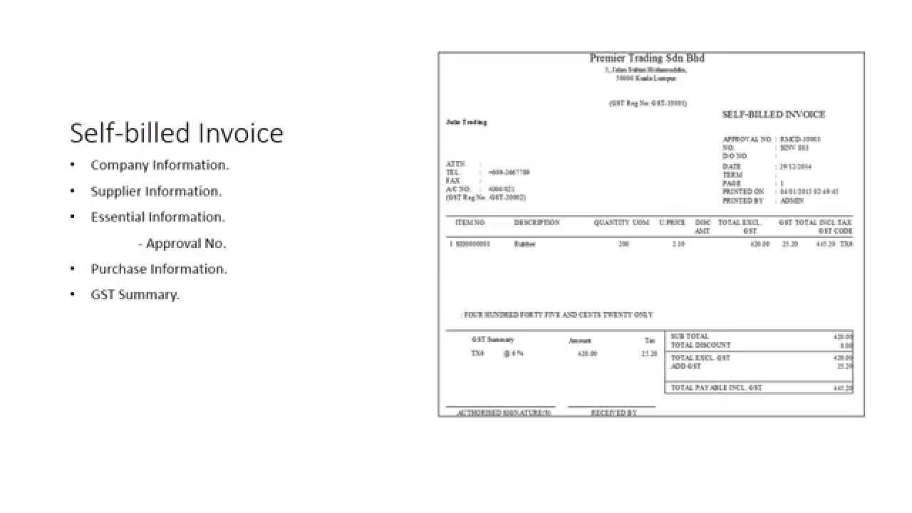 Sage UBS - Self billed Invoice