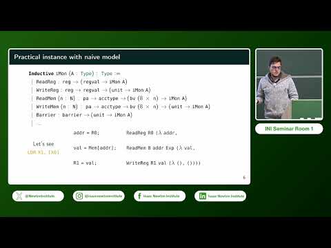 Prof. Thibaut Perami | Toward a Coq formalisation of the Arm Architecture: ISA & Concurrency