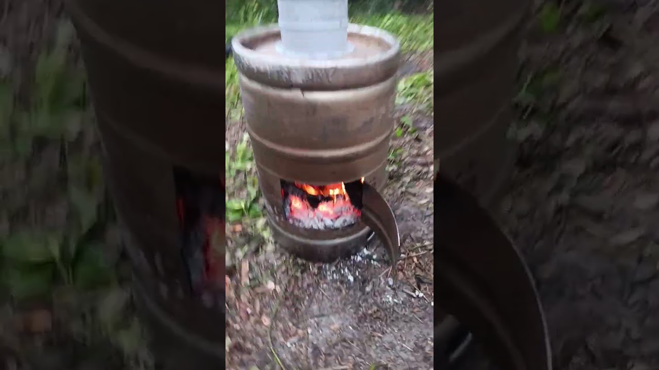 $17 DIY Hot Tent Wood Stove Beer Keg