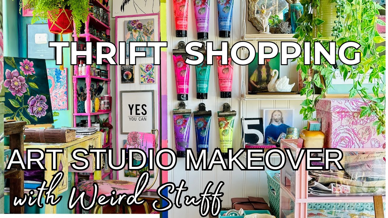 Tiny home  Organization  / Art Studio makeover /  Weird Thrifted Decor