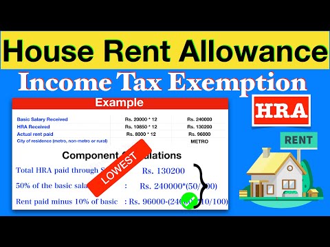 House Rent Allowance calculation | Income tax exemption | HRA for salaried employees | ENGLISH