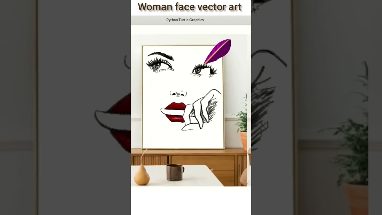 Woman face vector art #shorts #viral #vector
