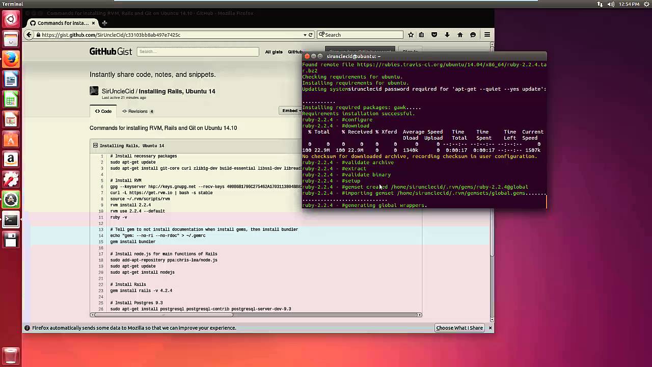 Installing Ruby on Rails 4 - Ubuntu 14 - Postgres 9.3