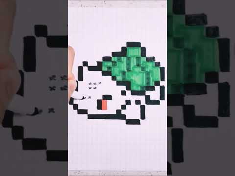 Hand Drawn Pixel Art - Drawing BULBASAUR! #pixelart #bulbasaur #pokemon #draw #art #shorts