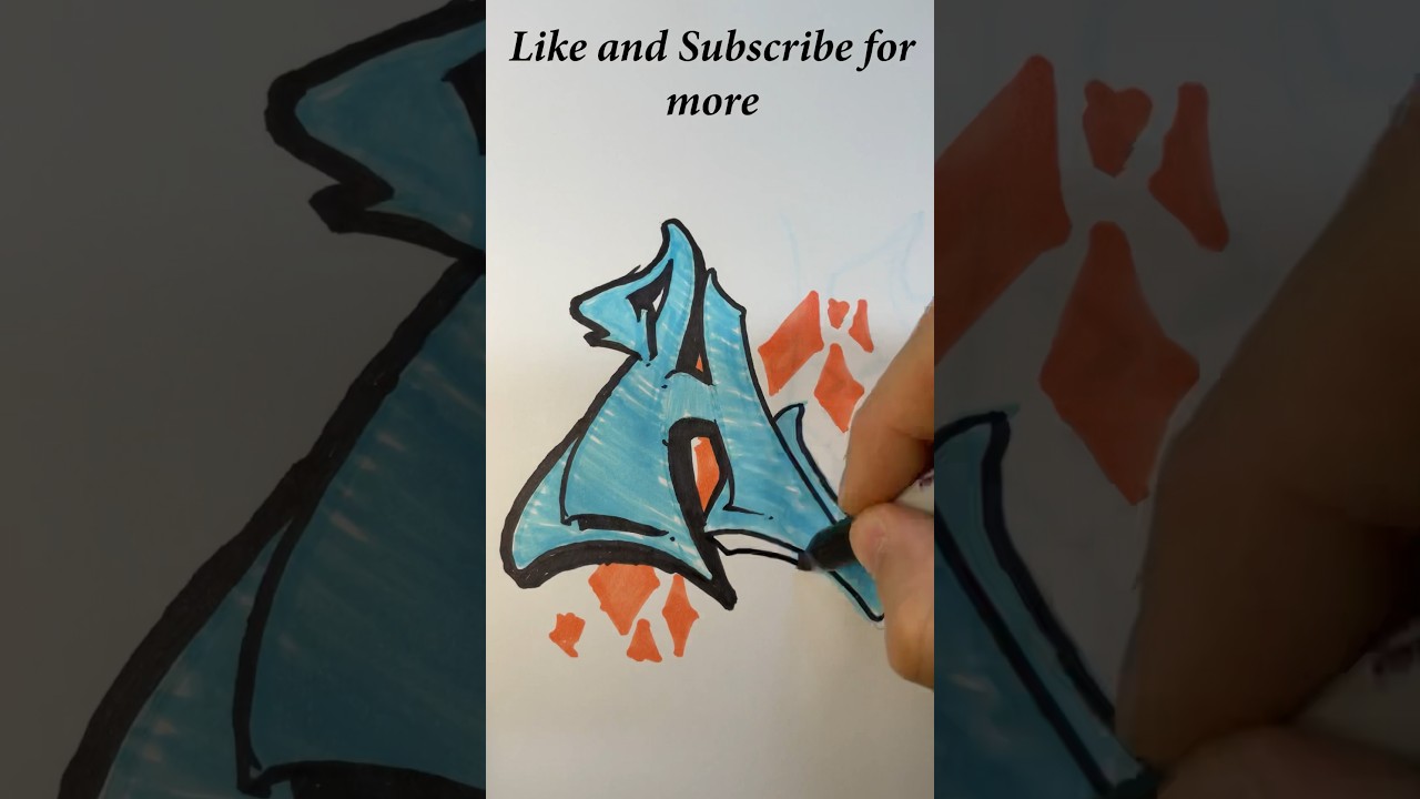 H- graffiti letter drawing #graffiti #drawing