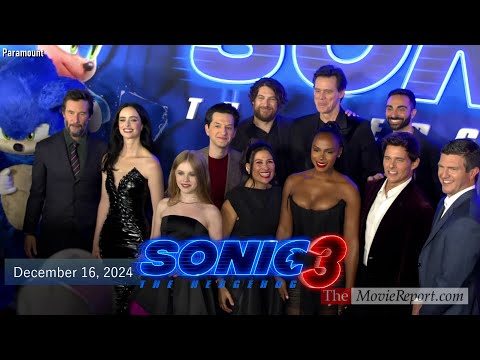 SONIC THE HEDGEHOG 3 LA premiere Jim Carrey, Keanu Reeves, James Marsden & cast -December 16,2024 4K