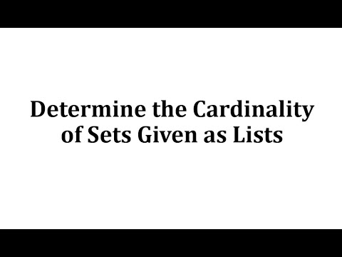 Determine the Cardinality of Sets Given as Lists | Math Help from ...