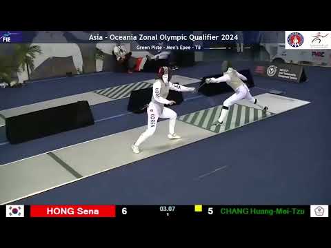 Asian Olympic Qualifier 2024 SWF - L8 - Hong Sena KOR v Chang Huang-Mei-Tzu TPE