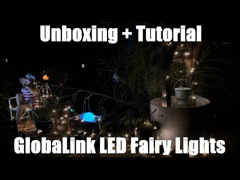 LED String Lights, GlobaLink 40m 300LEDs Battery Powered Fairy Lights Unboxing and instructions