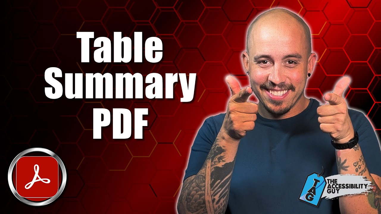 How to add a Table Summary to a PDF in Adobe Acrobat Pro DC