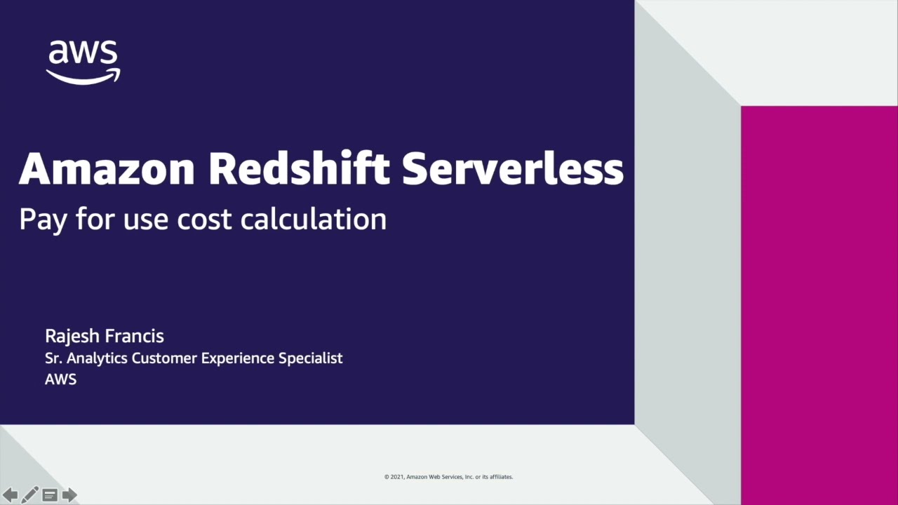 Amazon Redshift Serverless - Pay for Use Cost Calculation | Amazon Web Services