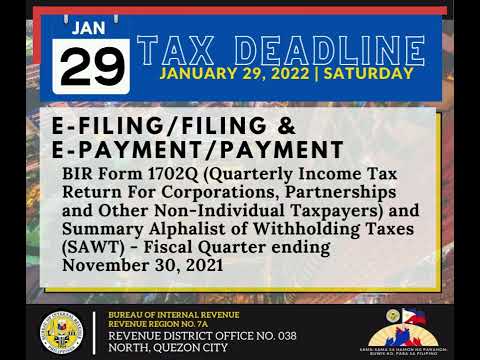 BIR Form 1702Q & Summary Alphalist of Withholding Taxes (SAWT) Fiscal Quarter ending - 11-30-2021