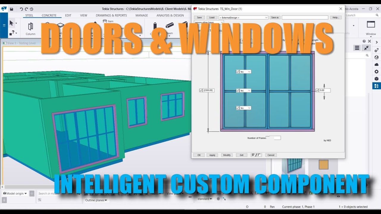 Architectural Door and Window Using Intelligent Custom Component