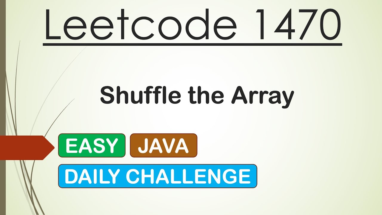 Leetcode 1470 Shuffle the Array (Java)