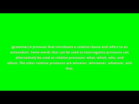 what is the meaning of relative pronoun.
