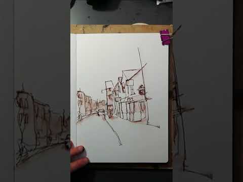 One line sketch with ink wash - Lamy Safari Fountain Pen Sketching